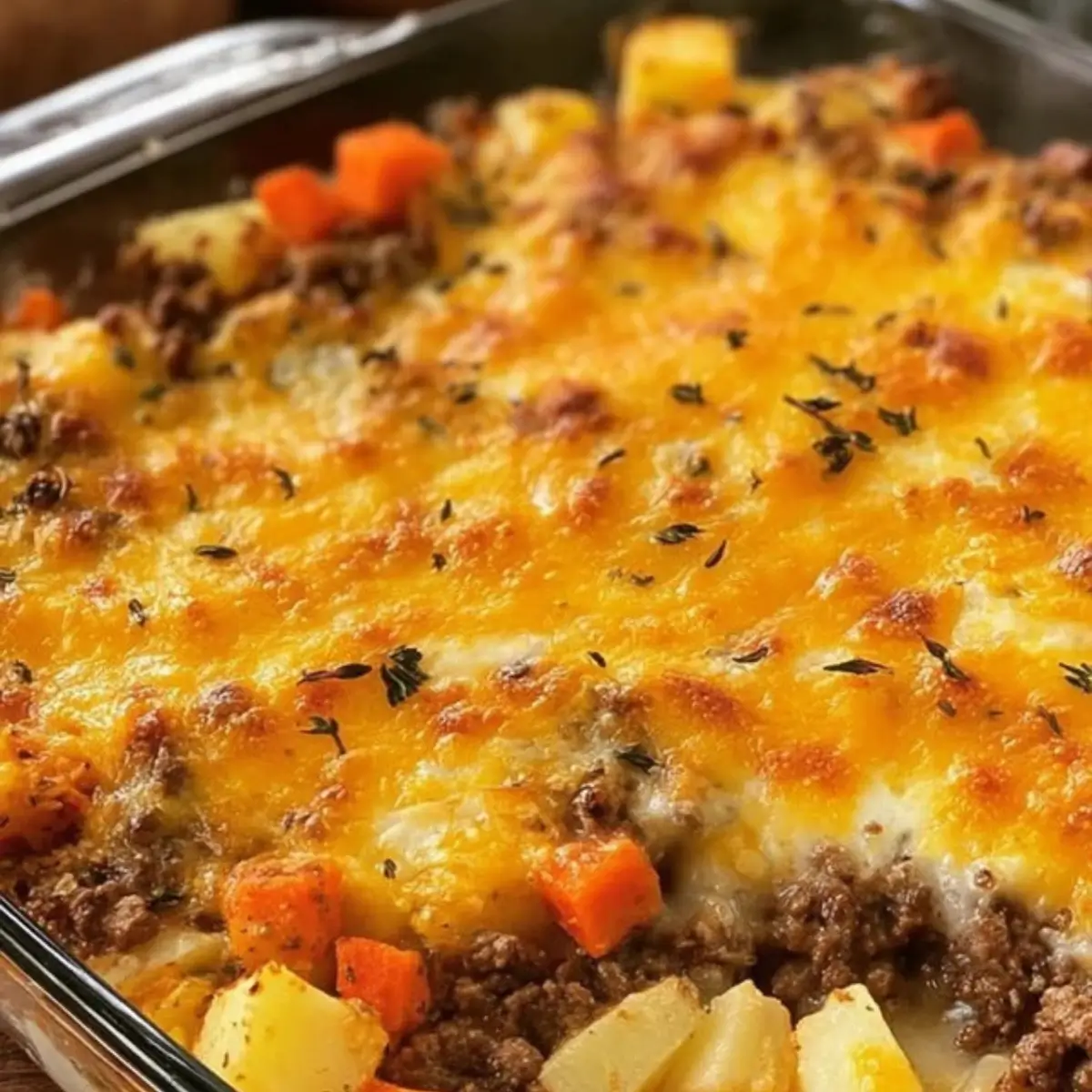 Amish Hamburger with Fall Veggies Bake - CookBakeShare