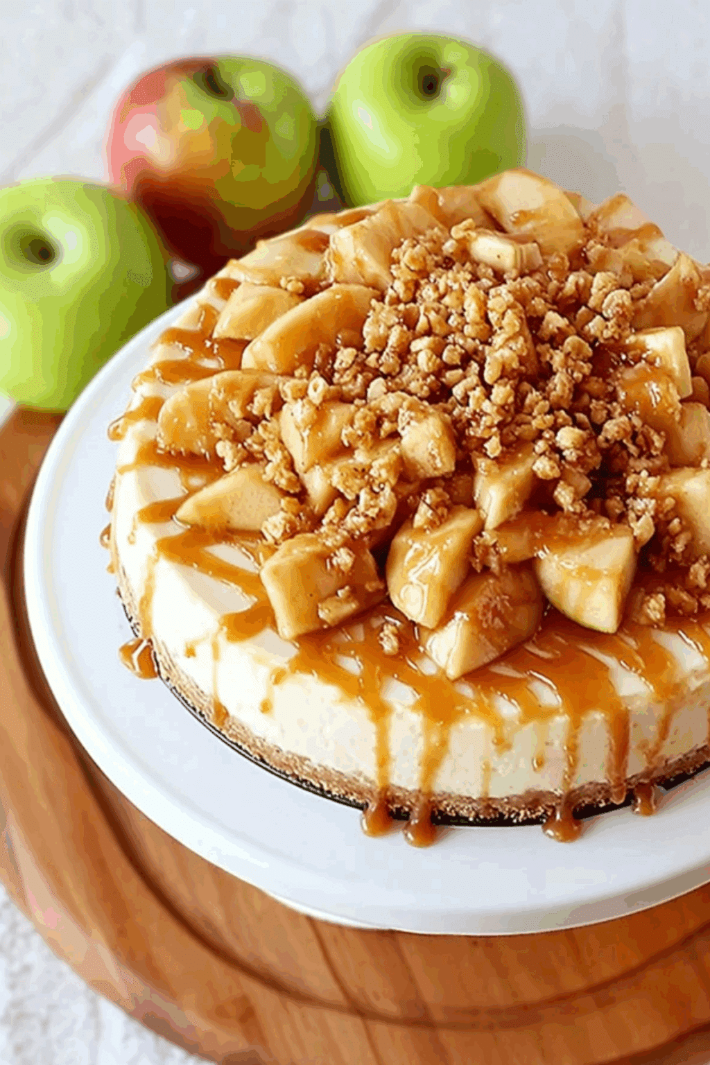 Simple Caramel Apple Cheesecake Recipe - CookBakeShare
