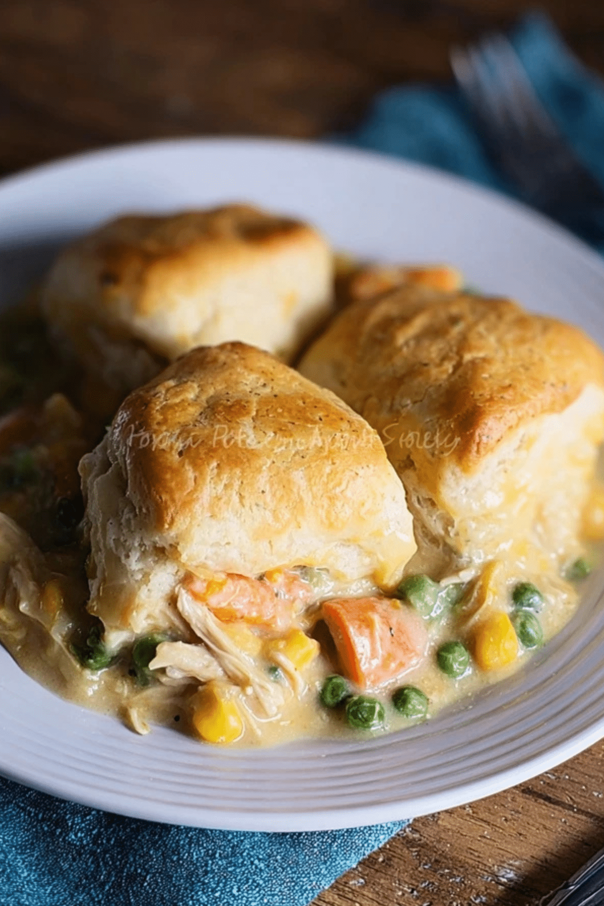 Chicken Pot Pie with Biscuits – Easy Comfort Recipe - CookBakeShare