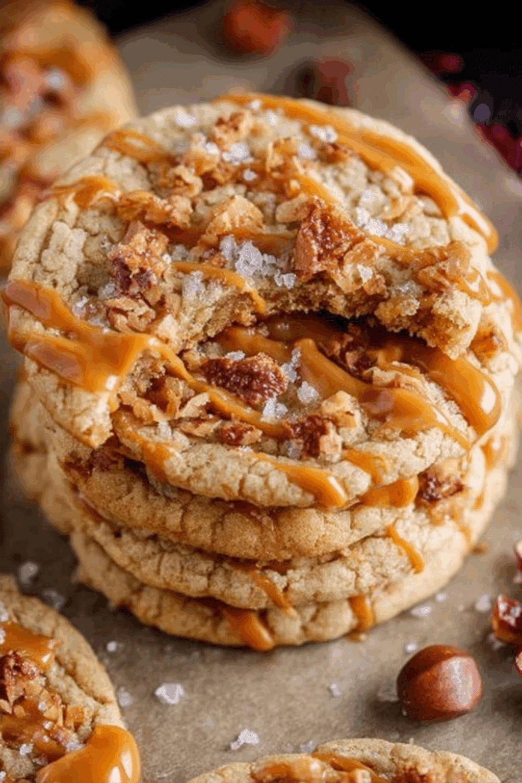 Salted Caramel Toffee Cookies - Easy Fall Recipe - CookBakeShare