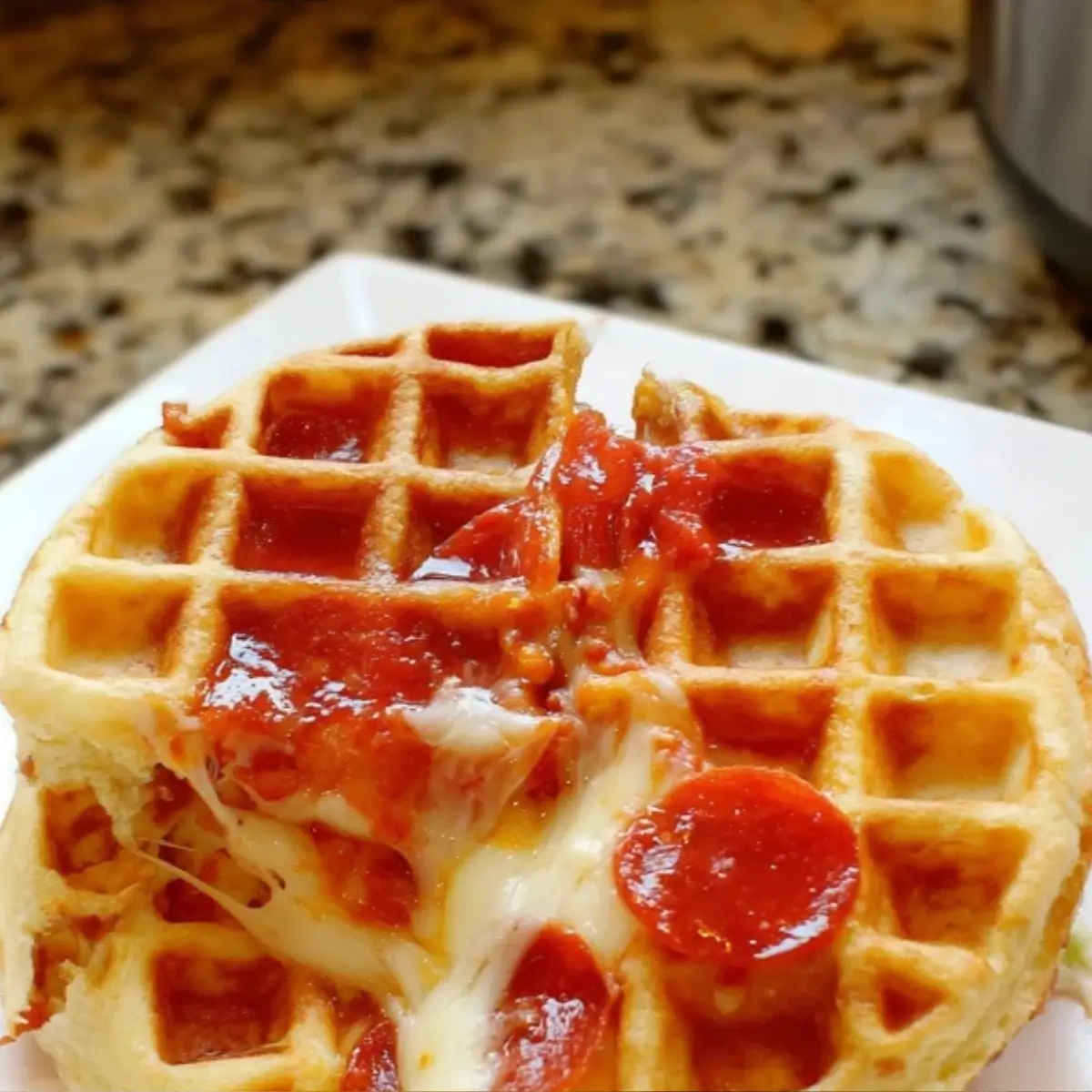 Stuffed Pepperoni Pizza Waffles – Quick & Savory Recipe - CookBakeShare