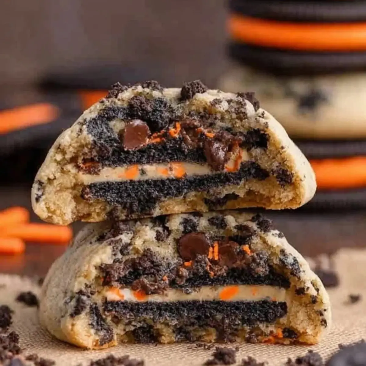 Halloween Oreo Stuffed Chocolate Chip Cookies – Easy & Fun Recipe ...