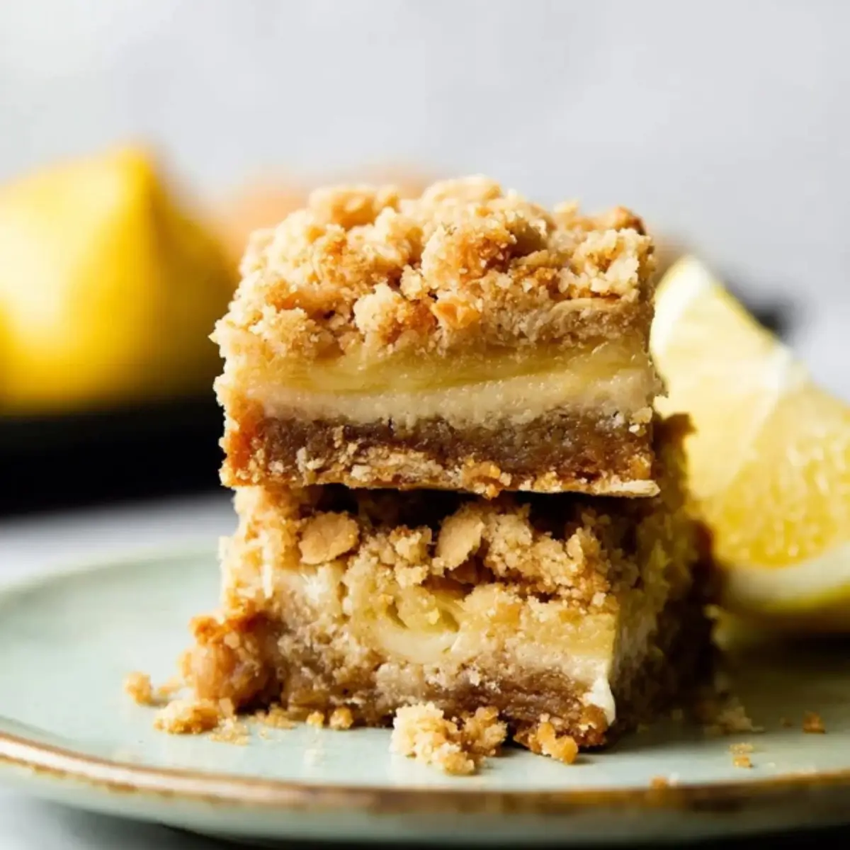 Oatmeal Lemon Crumble Bars – 9 Simple Ingredients - CookBakeShare
