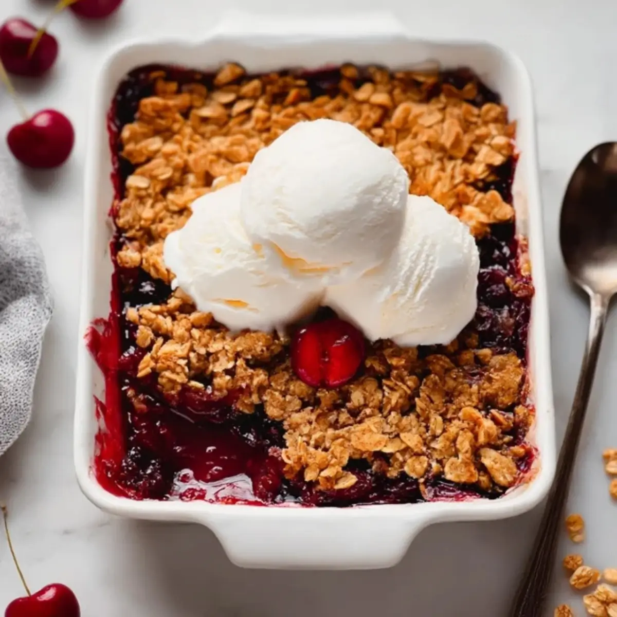 Cherry Crisp Recipe – Easy & Delicious Dessert - CookBakeShare
