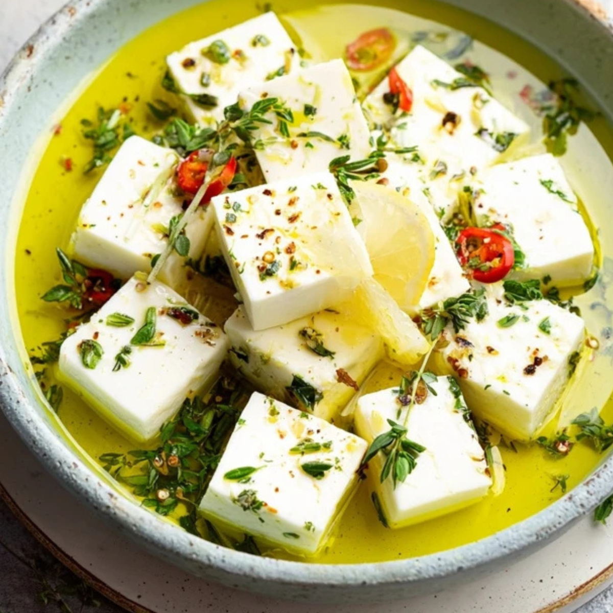 Marinated Feta – Easy & Flavorful Mediterranean Appetizer - CookBakeShare