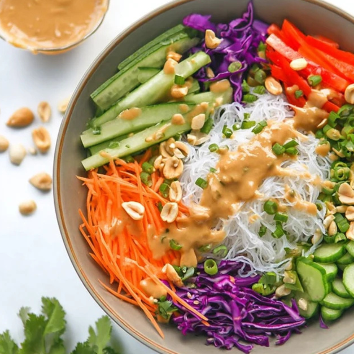 Spring Roll Bowl with Peanut Sauce | Easy Flavor-Packed Bowl ...